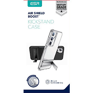 ESR for Samsung Galaxy S23 Case, Boost Kickstand S23 Case with 3 Stand Modes, Military-Grade Drop Protection, Supports Wireless Charging, Shockproof Slim Phone Cover with Patented Kickstand, Clear
