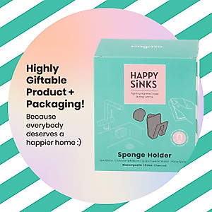 Happy Sinks Magnetic Sponge Holder - Suitable for Steel - Metal and Composite Sinks - Strong Magnetic Backing - Sponge Caddy Kitchen Sink - Magnetic Sponge Holder Kitchen Sink - (Composite)