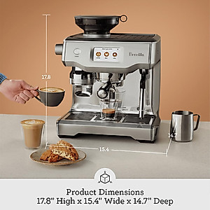 Breville the Oracle Touch Automatic Espresso Machine with Grinder & Milk Frother, Espresso Maker with Touchscreen, Cappuccino & Latte Machine for Home, BES990DBL, Damson Blue