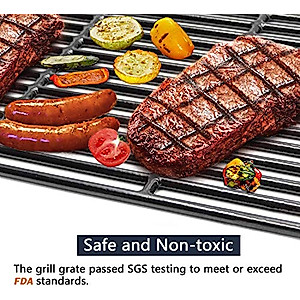 Hongso 17 inch Porcelain Coated Cast Iron Grill Grids Grates for Nexgrill 4 Burner 720-0830H 720-0670A 720-0783E 720-0958A 5 Burner 720-0888N, Kenmore 41516106210 415.16106210 Uniflame GBC981, PCA192