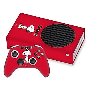 Head Case Designs Officially Licensed Peanuts Snoopy Character Graphics Vinyl Sticker Gaming Skin Decal Cover Compatible With Xbox Series S Console and Controller Bundle