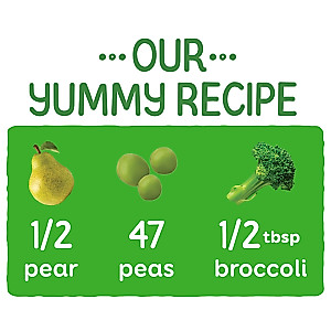 Happy Baby Organic Stage 2 Baby Food, Simple Combos, Broccoli, Pears & Peas, 4 Ounce (Pack of 16), 64 Ounce