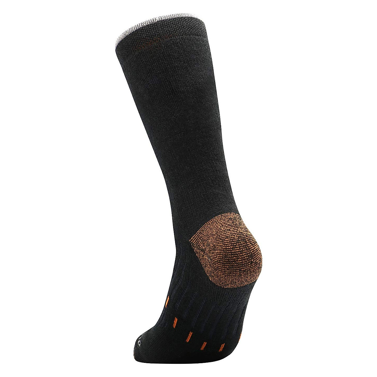 Avalanche Men's Odor Resistant Copper Wool Blend Crew Socks With Arch Support 2-Pack Black 10-13