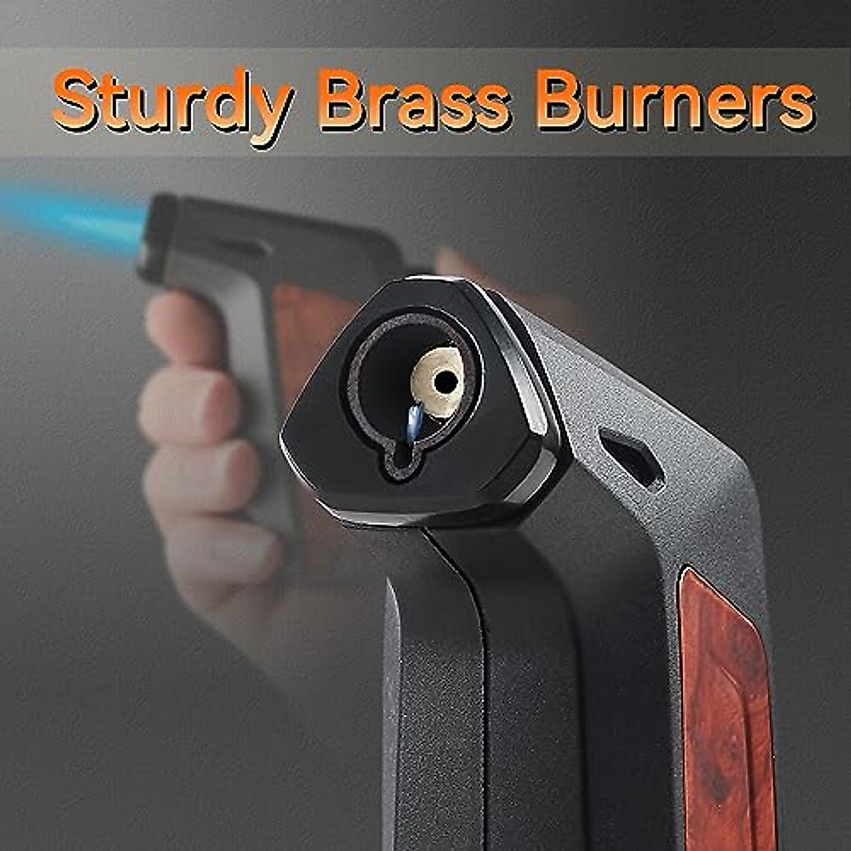 2 Pack Torch Lighter, Zoocura Single Jet Flame Butane Lighters Refillable Torch Lighters Adjustable Gas Lighter Windproof Lighters for Men BBQ Grill Camping (Fuel Not Included)