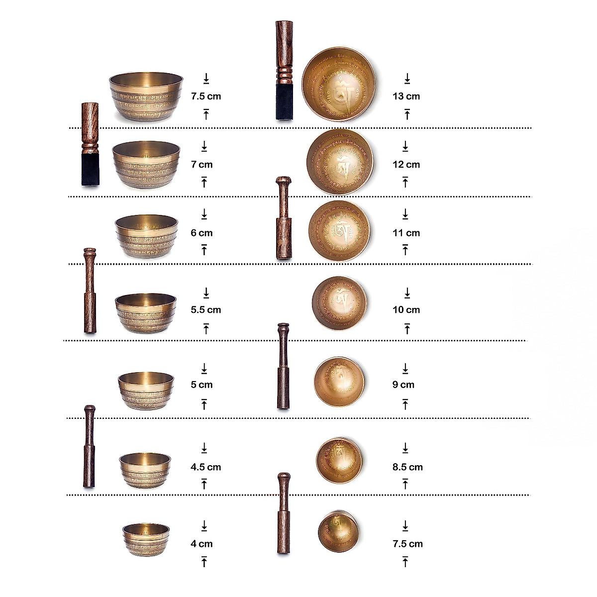 Khusi Tibetan singing bowls chakra sets, hand carved buddha mantra and symbol, sets of seven divine sound bowl.