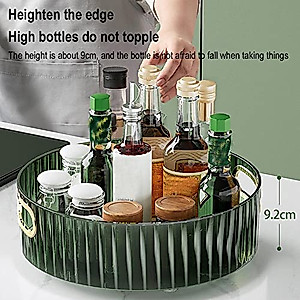 Lazy Susan Organizer for Kitchen, Clear 360° Rotating Turntable Organization & Storage Container, Turntable Organizer for Cabinet Pantry Table Organization