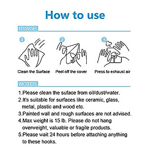 JOEONE Sticky Wall Hooks (Max: 15LB) - Powerful No Scratch Nail Free Transparent Reusable Wall Hooks for Towel Bathrobe Hats Clothes, Kitchen and Bathroom - Waterproof and Oilproof (10 Pack)