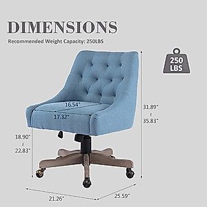 MOONMISS Adjustable Swivel Office Chair - Computer Task Chairs with Wheels, Modern Leisure Desk Chair with Five-Star Base for Home, Office, Living Room, Navy