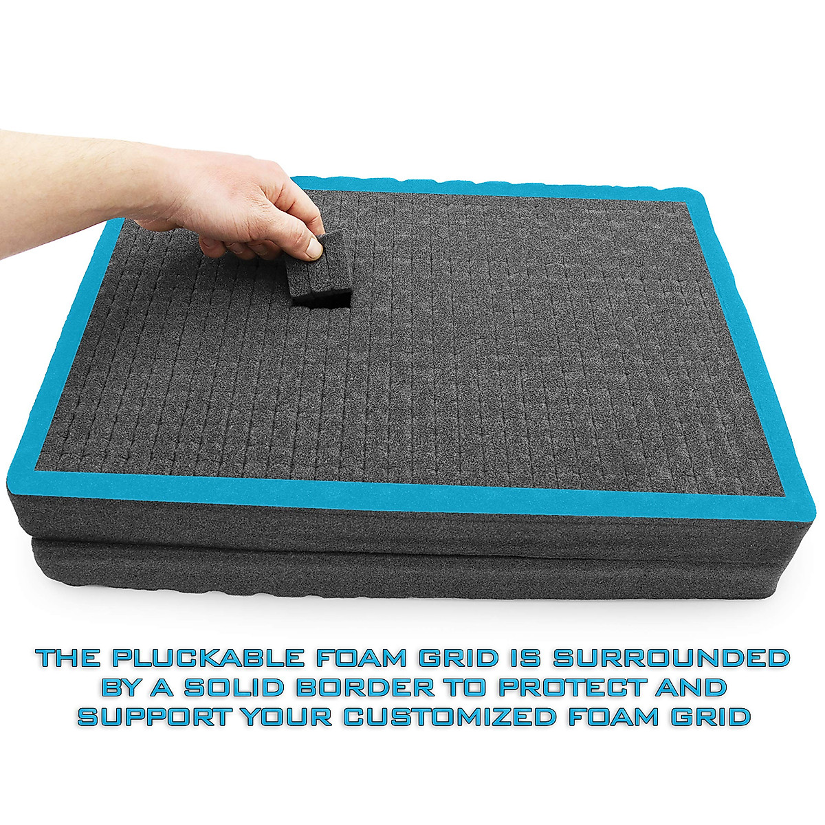 CASEMATIX 3 Pack Gun Case Foam Customizable Insert with Three Pluck Foam Sheets for Gun Cases, Foam Padding, Packing Foam, Tool Foam, Kaizen Foam - 20" x 13.75" x 1.75" Each