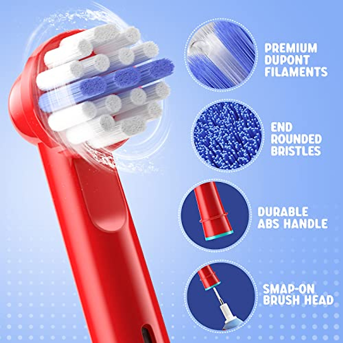 THISONG Kids Toothbrush Replacement Heads - Pack of 12, Compatible with Oral-B Electric Toothbrush, Professional Precision Soft Cleaning for Effective Oral Care