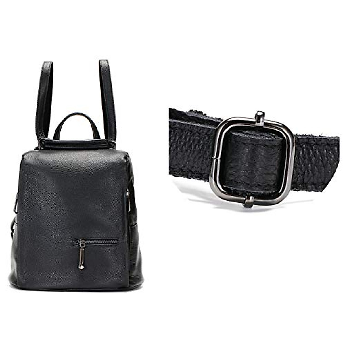 JeHouze Women Real Leather Shoulder Purse Backpack Antitheft Convertible Ladies Bag