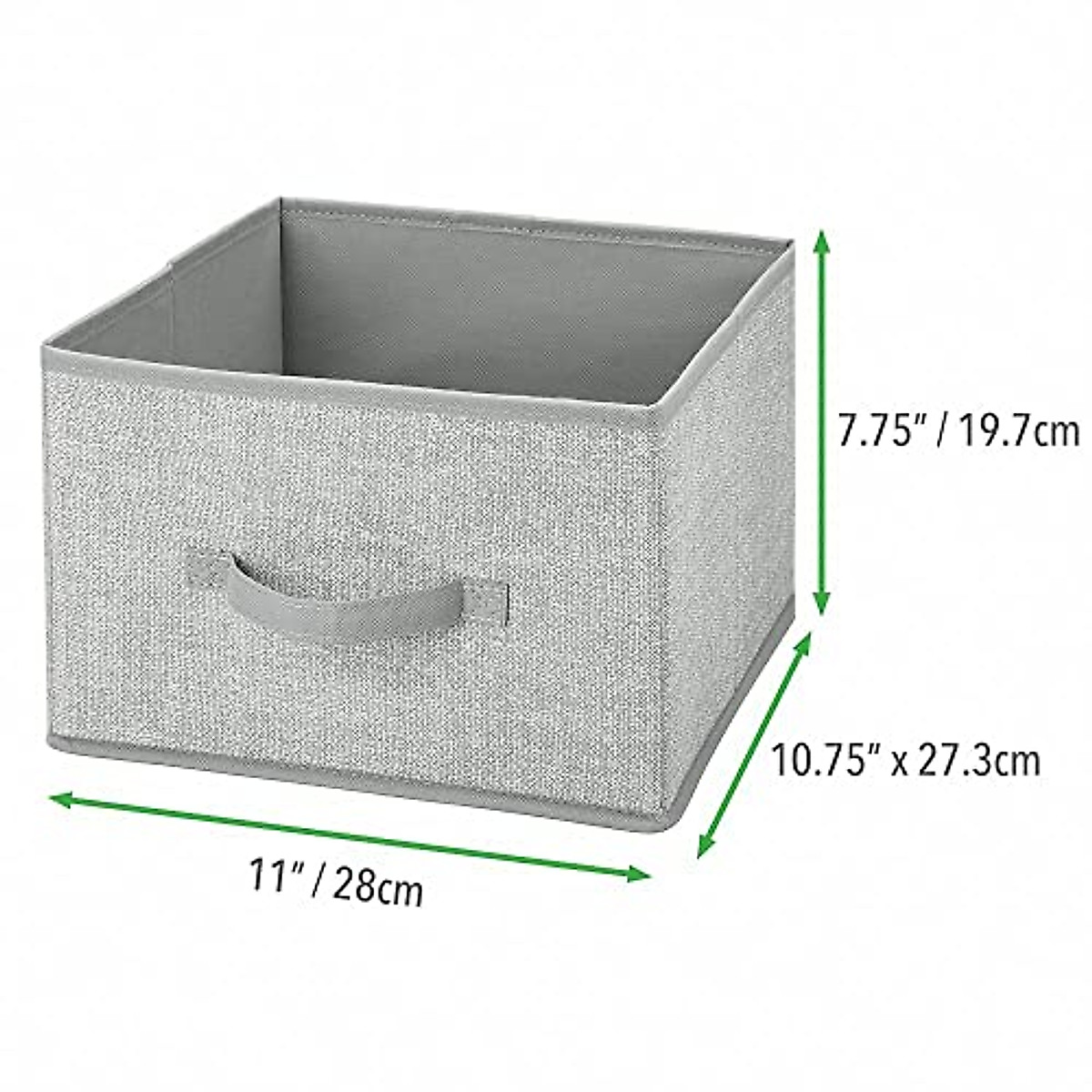 mDesign Fabric Bin for Cube Organizer - Foldable Cloth Storage Cube - Collapsible Closet Storage Organizer - Folding Storage Bin for Clothes and More - Lido Collection - 4 Pack - Gray