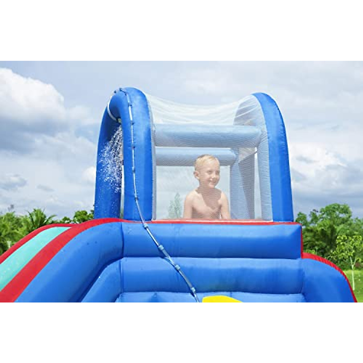 Bestway H2OGO! Waterfall Waves Mega Water Park | Inflatable Slide and Pool Fits Up to 6 Children