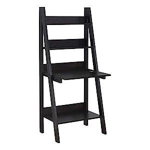 Monarch Specialties Tryy Ladder Desk - Bookcase - Wall Bookshelf - Stand Shelf, 61"H, Cappuccino
