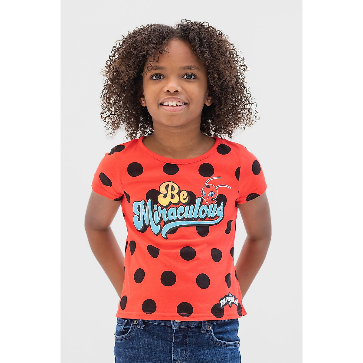 Miraculous Ladybug Little Girls 2 Pack T-Shirts Polka Dots Black/Red 5