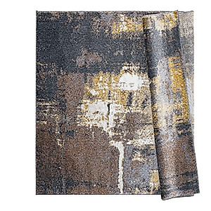 LUXE WEAVERS Abstract Gray 8x10 Gold Area Rug 6482