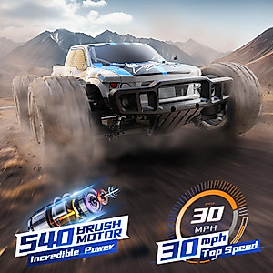 DEERC 9200E Large Hobby RC Cars, 48 KM/H 1:10 Scale Fast High Speed Remote Control Car for Adult Boy, 4WD 2.4GHz Off Road Monster RC Truck Toy All Terrain Racing,2 Batteries for 40 Min Play
