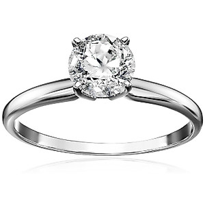 14k Round Solitaire White Gold Engagement Ring (1cttw, H-I Color, I3 Clarity), Size 6