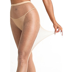 VEBZIN Women's Sheer Tights Fishnet Stockings Match Sets Sparkly Fishnets Sheer Tights, 2 Pack