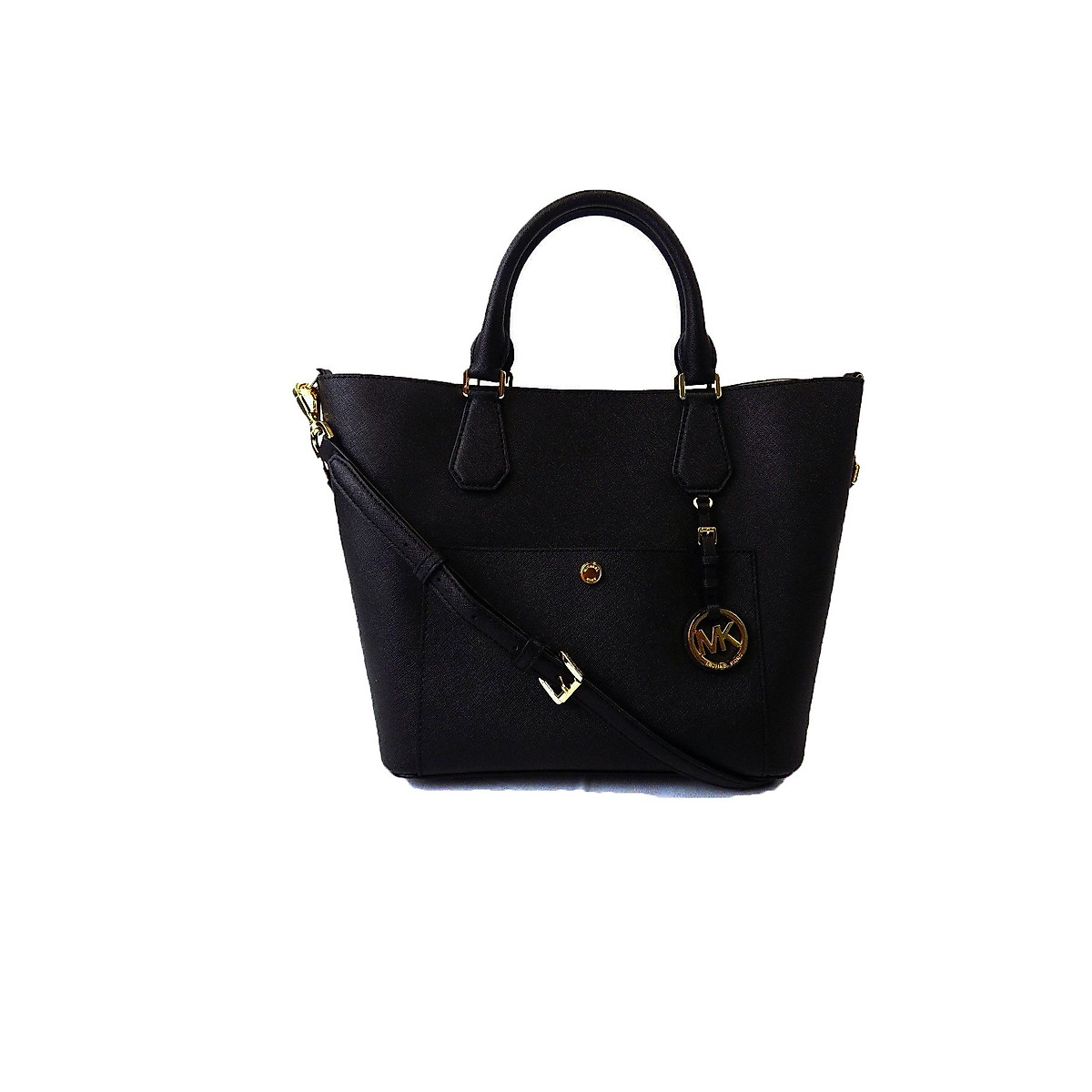 Michael Kors Greenwich Large Saffiano Leather Grab Bag Navy (Black)