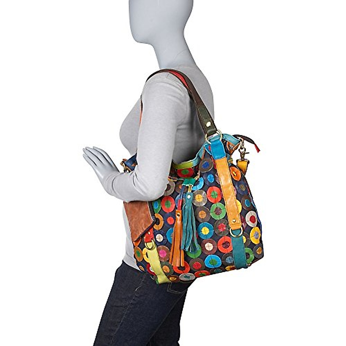 Multi-Colored Lloyd Leather Tote (#1730-9)