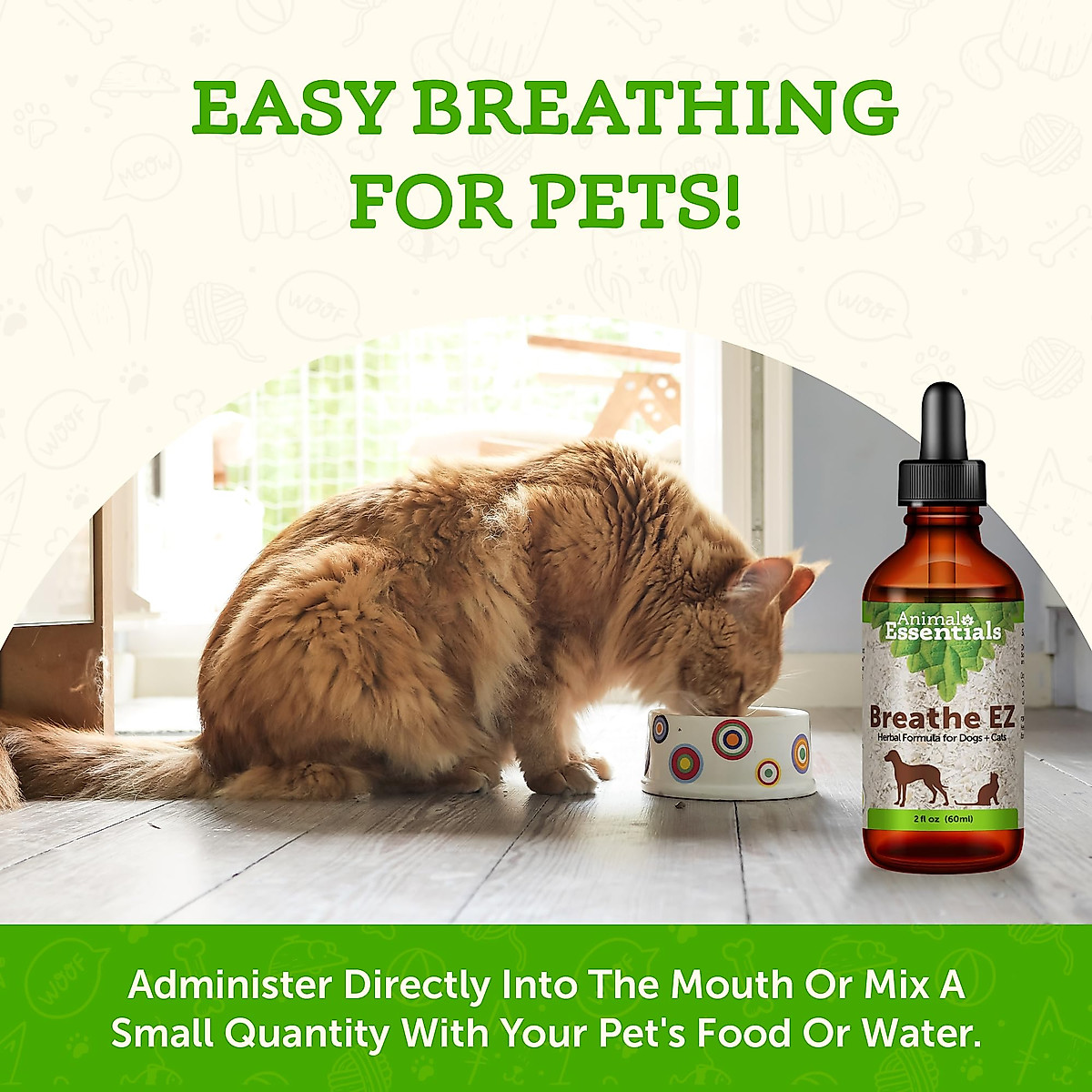 Animal Essentials Breathe EZ for Dogs & Cats - Pet Respiratory Support Supplement, Clear & Easy Breathing, Healthy Respiration, Herbal Formula - 2 Fl Oz