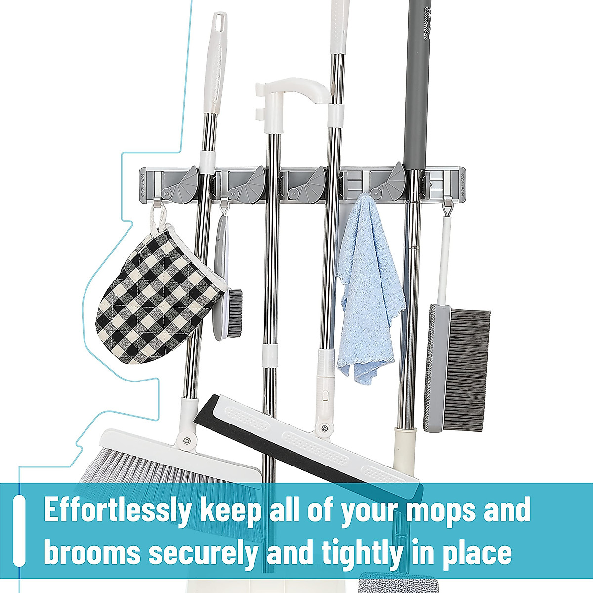 Mr. Pen Aluminum Storage Rack with 4 Hooks, Lightweight and Durable