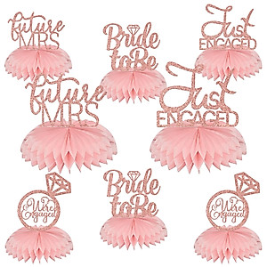 Rose Gold Bachelorette Honeycomb Centerpieces Wedding Bachelorette Table Decorations Bridal Shower Engagement Decorations We're Engaged Bachelorette Table Decorations 8 Pcs