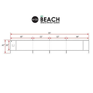 erda Forest Camo Pro Beach Recycled Polyester Rip-Stop 20 ft Lightweight Windscreen, Privacy Screen, Wind Blocker, Free Matching Shoulder Bag