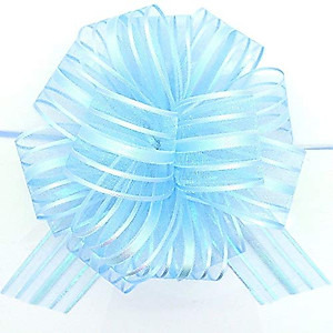 FQTANJU Pull Bow Mixed Color Large Organza Pull Bows Gift Wrapping Pull Bow with Ribbon for Wedding Present Baskets, 6 Inches,10 Pieces