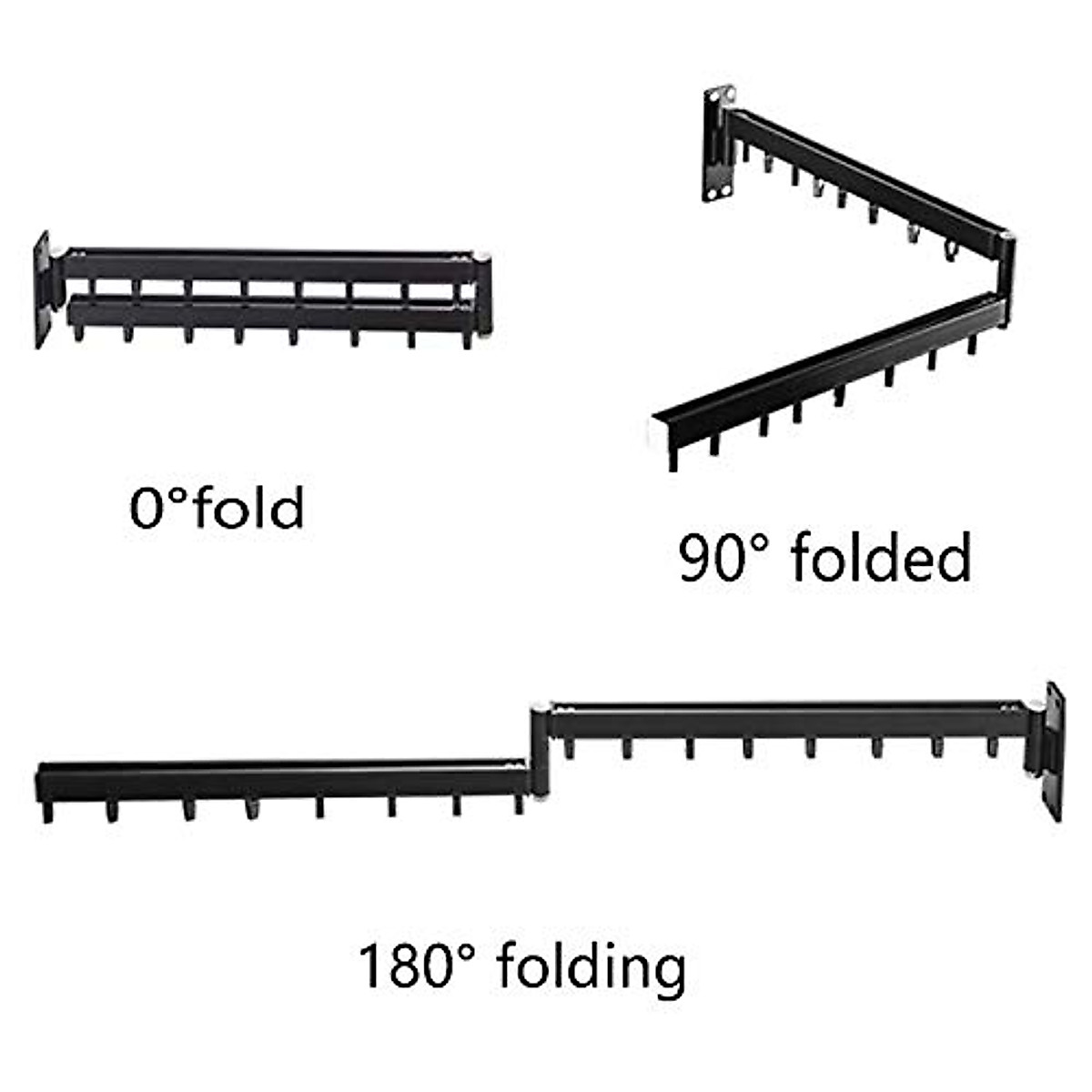 Wall-Mounted Collapsible Clothes Pole Outdoor Balcony Multifunctional Clothes Hanger Invisible Folding Drying Hanger Adjustable(Color:Black,Size:52.5x8.4x18cm)
