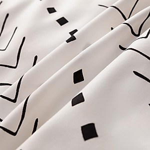 Smoofy Aztec White Bedding Sets Queen Size, Folkloric Art Pattern Boho Aztec Comforter Set with Soft Microfiber Fill Bedding, 1 Comforter 2 Pillowcases