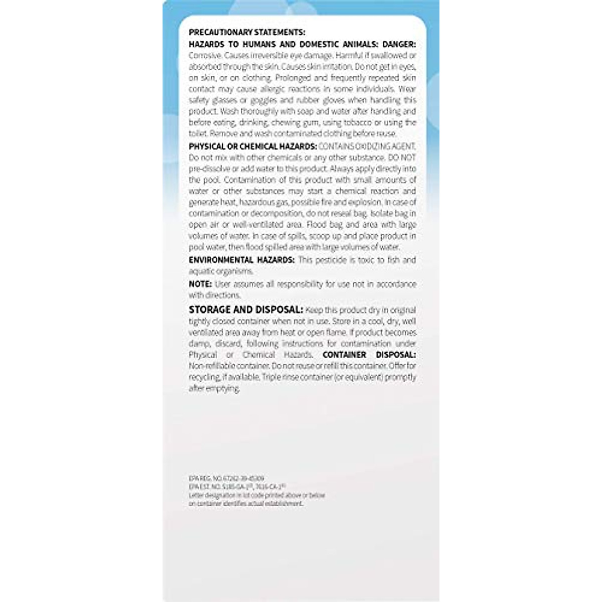 Aqua Clear Pool Products Pool Shock 6x1 lb.