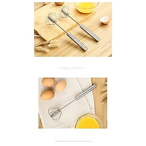 2 Stainless Steel Egg Beaters Household Mini Semi-Automatic Cream Beaters Stainless Steel Egg Beaters Eggs