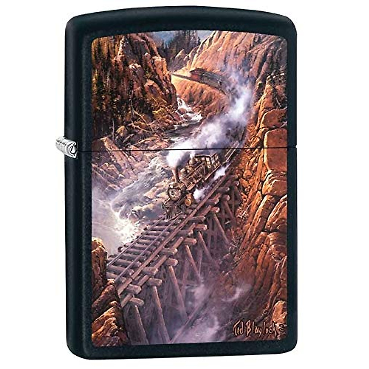 Zippo Blaylock Painting Black Canyon Express Train Lighter Custom Made