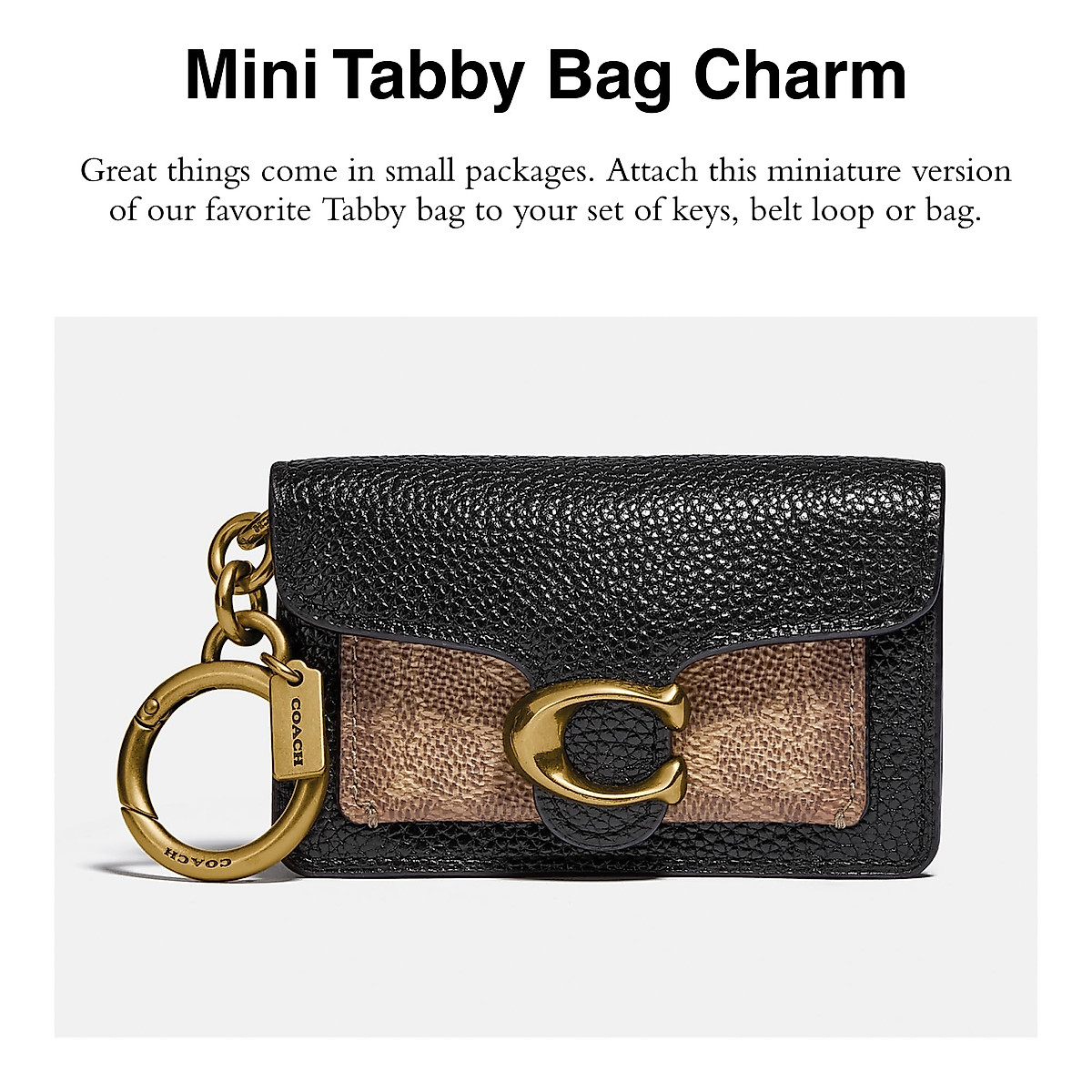 Mini Tabby Bag Charm In Signature Canvas