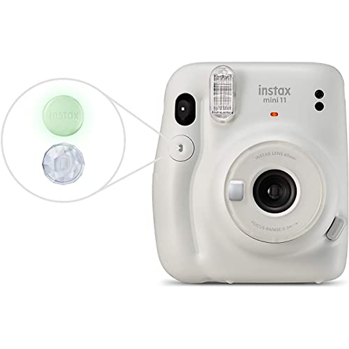 Fujifilm Instax Mini 11 Instant Film Camera, Ice White - with Fujifilm instax Mini Instant Daylight Film Twin Pack, 20 Exposures