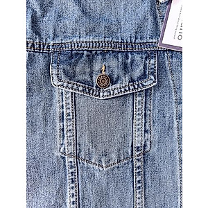 Jofemuho Womens Classic Long Jean Jacket Plus Size Loose Long Sleeve Button Down Denim Jacket Trench Coat Blue 3XL