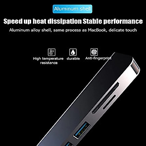 SLSFJLKJ USB HUB C Adapter 6 in 1 USB C to USB 3.0 HDMI-Compatible Dock USB-C Type C 3.0 Splitter