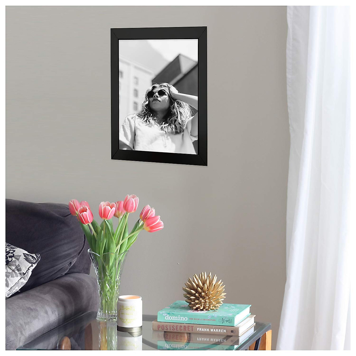 BannerBuzz Snap Poster Frame, Aluminum Profile Front Loading Wall Mount Clip Picture Frame, Open Snap Frame for Indoor Outdoor Poster Display (18" X 24", Black)