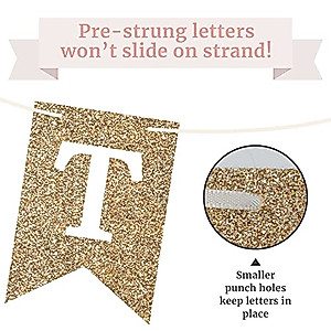Pre-Strung Bride To Be Banner - NO DIY - Gold Glitter Bachelorette Bridal Party Banner - Pre-Strung Garland on 8 ft Strand - Gold Bachelorette Bridal Party Decorations & Decor. Did we mention no DIY?
