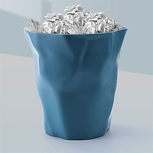 WAVEPEAK Indoor Trash cans Creative Household Trash Can Large Bathroom Kitchen Living Room Office Bedroom Dormitory Paper Basket Simple Waste Paper Basket Trash Can Indoor Garbage cans(B)