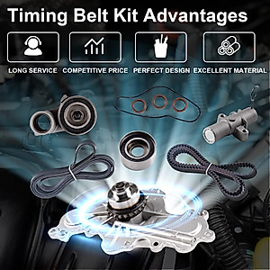 DOFOCH TKH-002 Timing Belt Kit with Water Pump Compatible with 2003-2018 Honda Accord Crosstour Odyssey Pilot Ridgeline MDX RDX RL TL TSX ZDX Saturn Vue 3.0L 3.5L 3.7L Replaces# TCKWP329 19200-RDV-J01