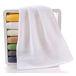 Lchkrep Bathroom Hand Towels (14x30 inch), Home Soft 100% Cotton Super Soft Highly Absorbent Hand Towels for Bath, Hand, Face, Gym and Spa (White-2PACK)