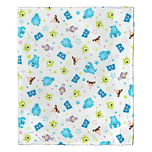 Northwest Disney Wonder of Pixar Silk Touch Throw Blanket, 50" x 60", Classic Monsters