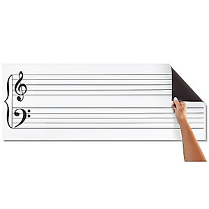 Large Dry Erase Music Staff Magnet Sheet 45.5 x 17" for Classroom Supplies, Teachers, Musicians, Students