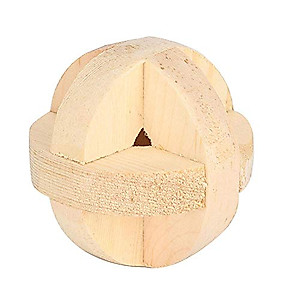 Dioche Hamster Wood Ball, Hamster Toy, Reliable 6cm / 2.4in Practical Interactive Toy Pets Hamster for Small Pet Reptiles