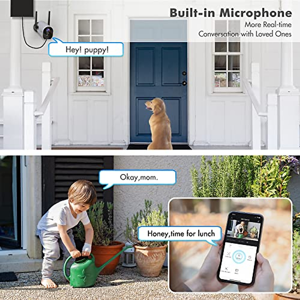 ZUMIMALL Outdoor Camera Wireless - 2K Battery Powered WiFi Surveillance Cameras for Home Security,3MP Color Night Vision/2 Way Audio/IP66 Waterproof/Siren and Spotlight/Motion Alert/Cloud/SD/,2PCS