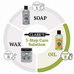 Bamboo Cutting Board Mineral Oil by CLARK’s - Wood Conditioning, Food Grade, Enriched with Natural Lemongrass Extract, Cleans and Restores, 12 oz