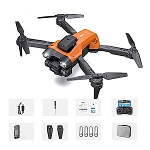 Drone with Camera, 4K HD WiFi FPV Mini Drone, Foldable RC Quadcopte with 360 ° Automatic Obstacle Avoidance, Trajectory Flying, Gesture Takes Photos/Videos, Gift for Family #